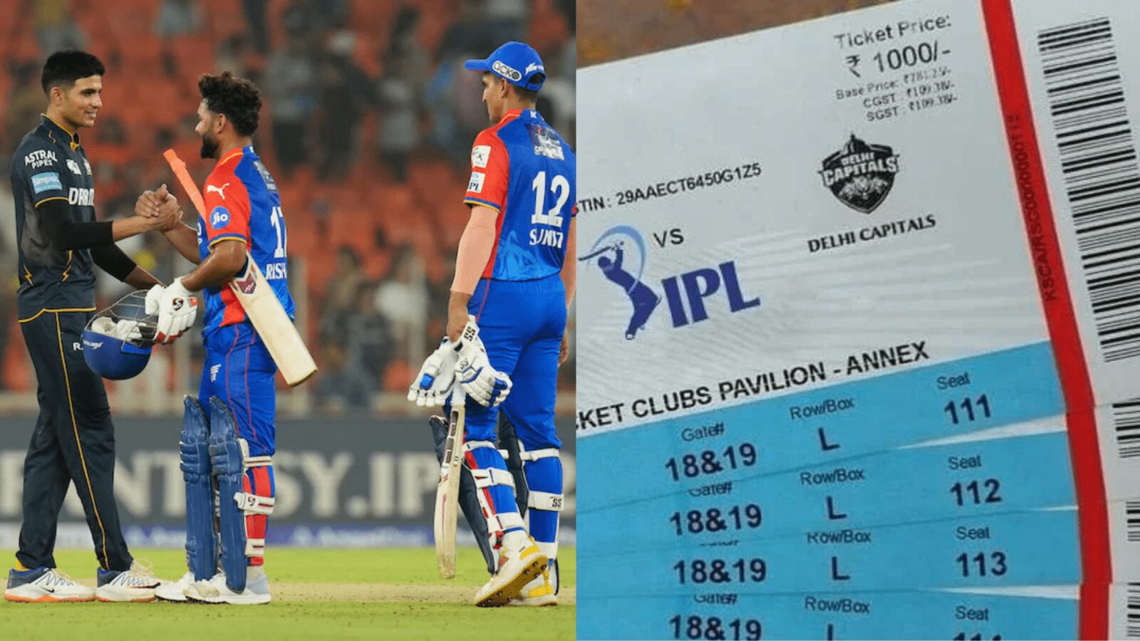 GT vs DC 2025 Match 35 - Tickets & Squads Details (April 19)