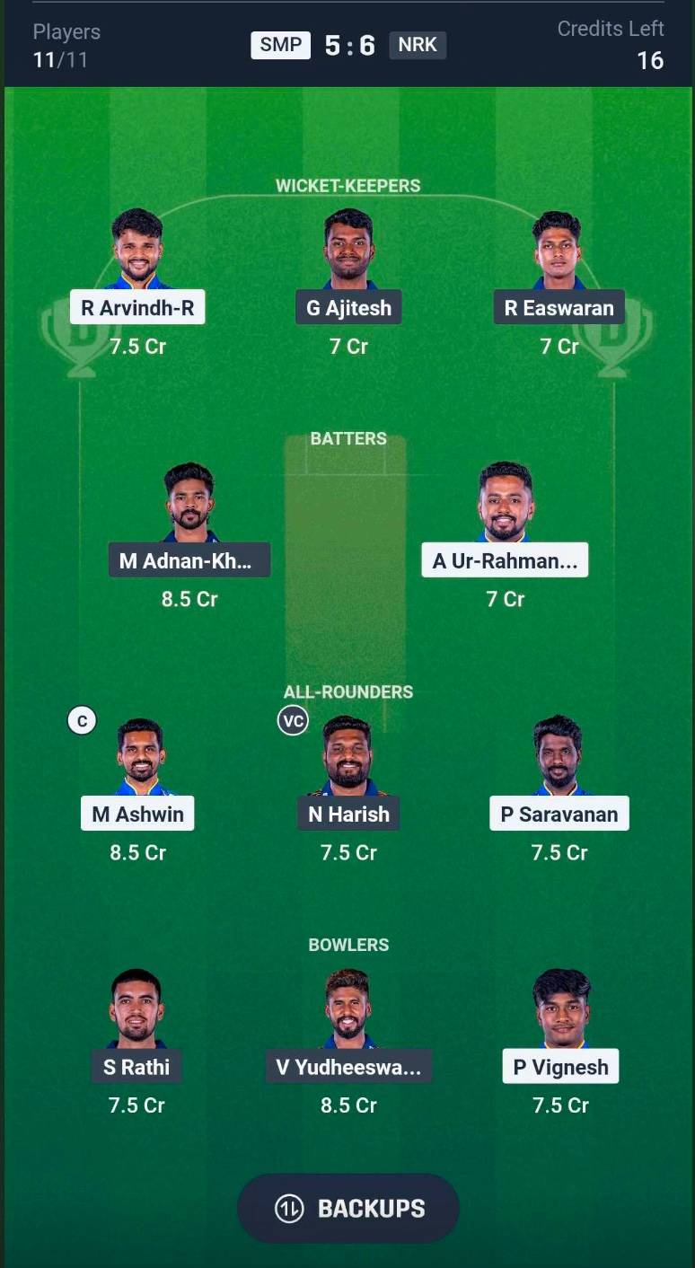 Smp Vs Nrk Dream11 Prediction Today Tnpl 18 June 2025