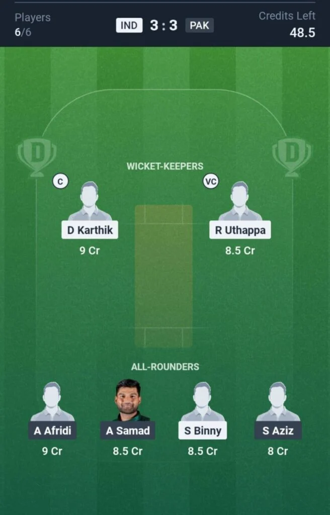 IND vs PAK Hong Kong Sixes Dream11 Prediction (07 Nov 2025)