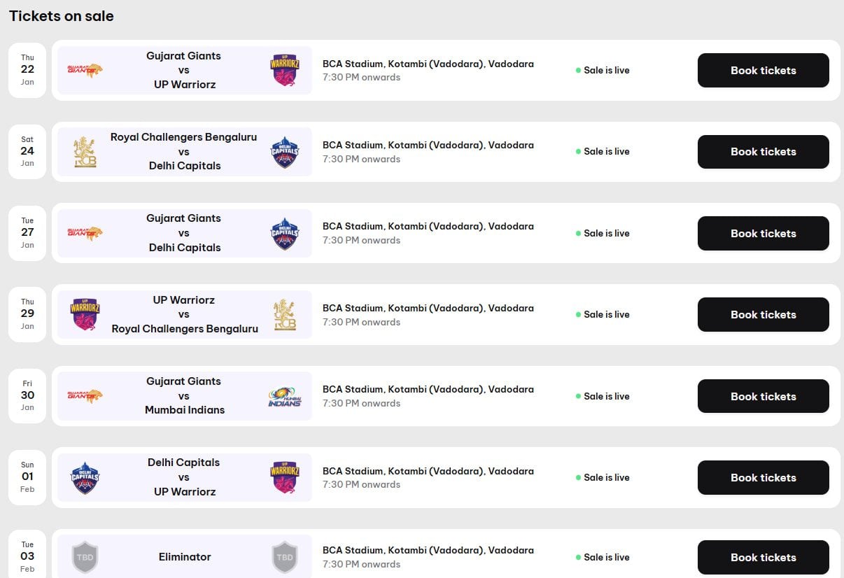 WPL 2026 Tickets: Prices, Booking Guide & Seating Info