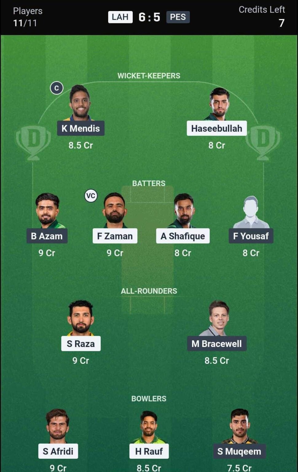 LAH vs PES Match 38 Dream11 Prediction Today PSL (25 April)